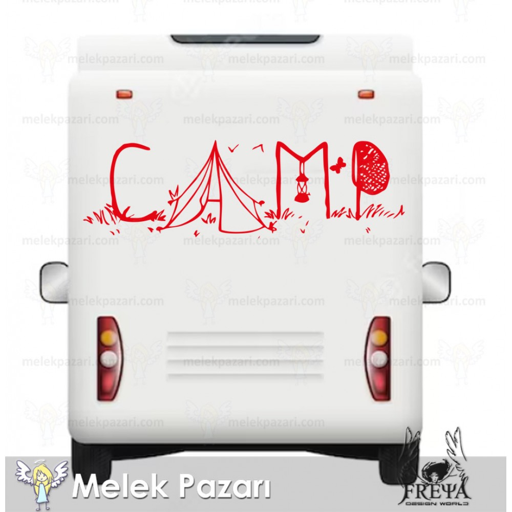 Kamp Doğa Karavan Sticker - S4257