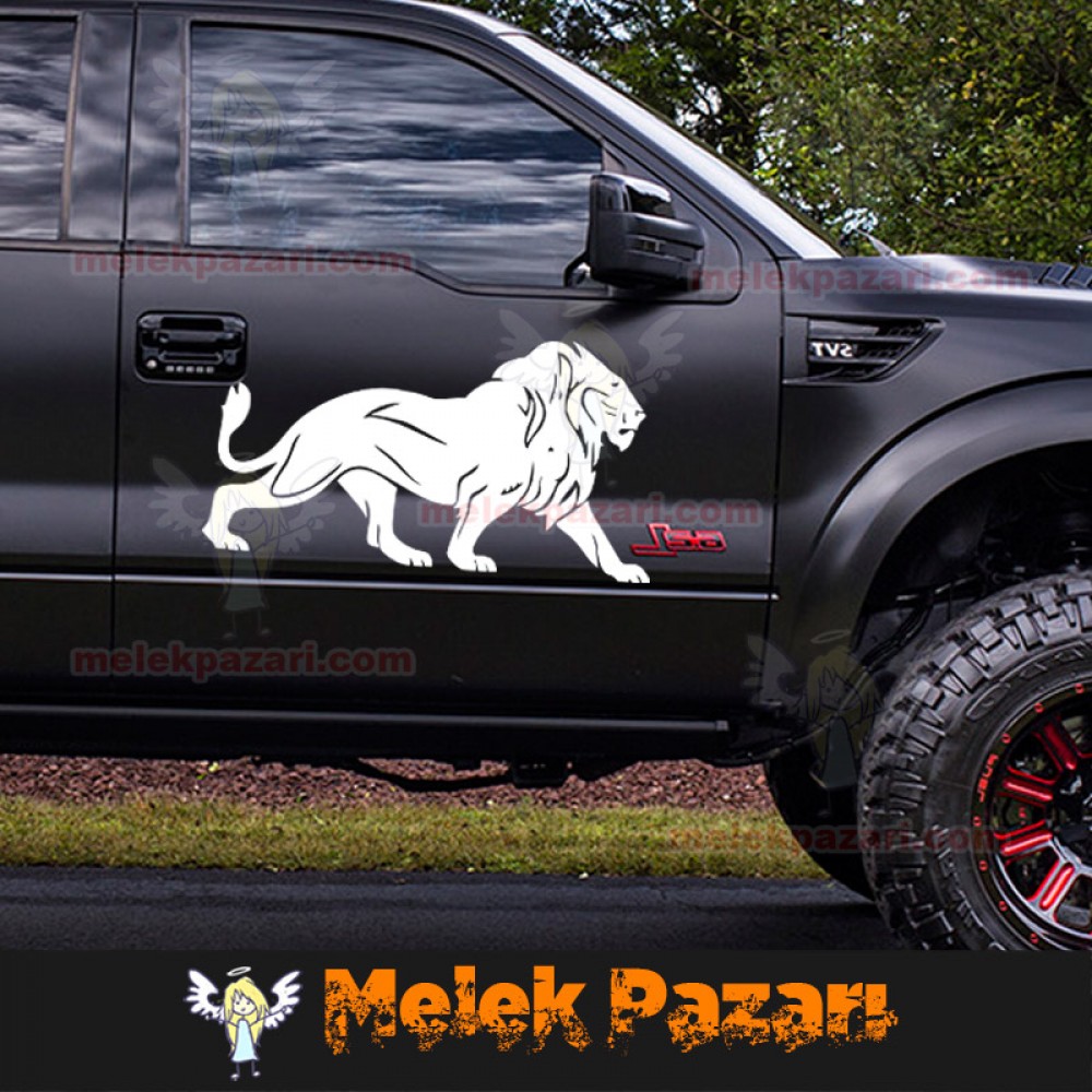 Aslan Araba ve Duvar Sticker - S1893