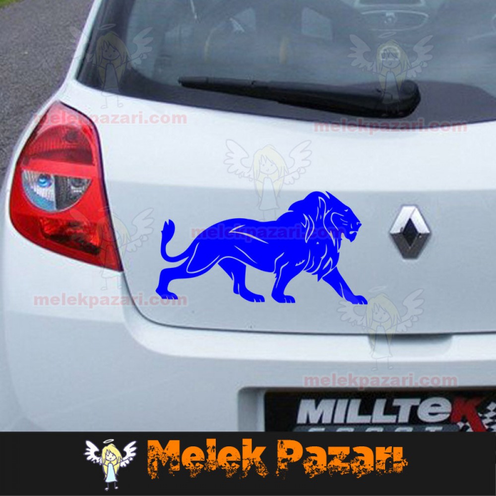 Aslan Araba ve Duvar Sticker - S1893